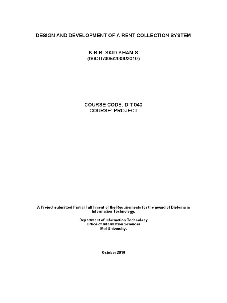 Rent Collection System | PDF | Feasibility Study | Databases