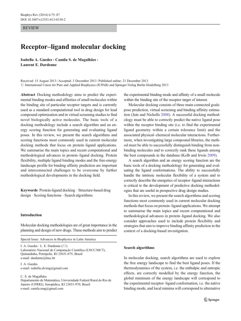 Molecular Docking: Methods & Advances | PDF | Docking (Molecular ...
