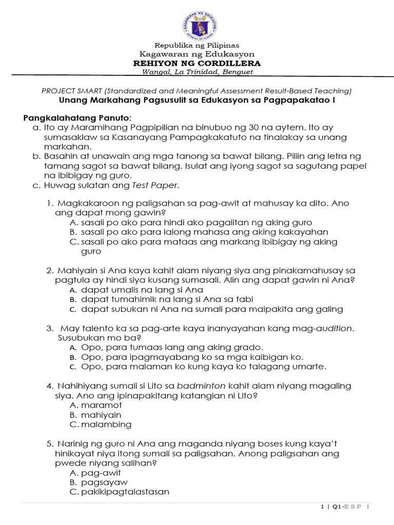 TQ - Q1 - Esp - 1 - Corazon Alos | PDF