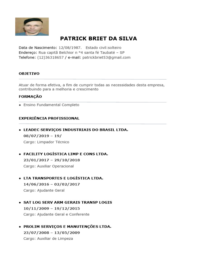 CV Patrick Briet | PDF