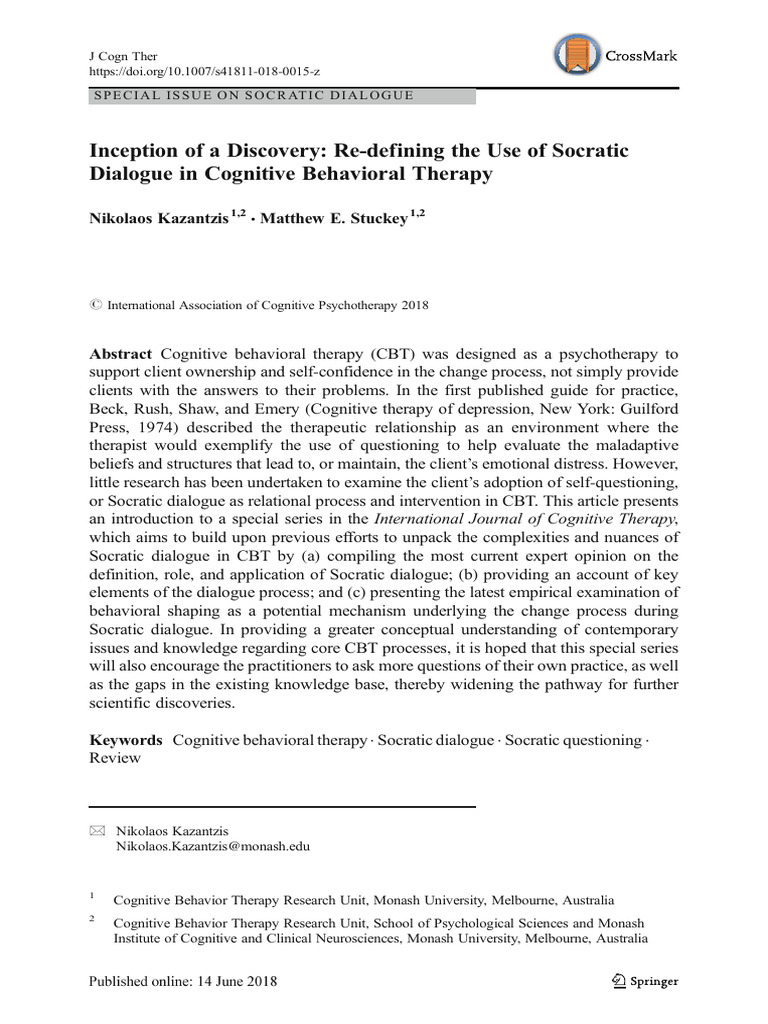 Inception of A Discovery: Re-Defining The Use of Socratic Dialogue in ...