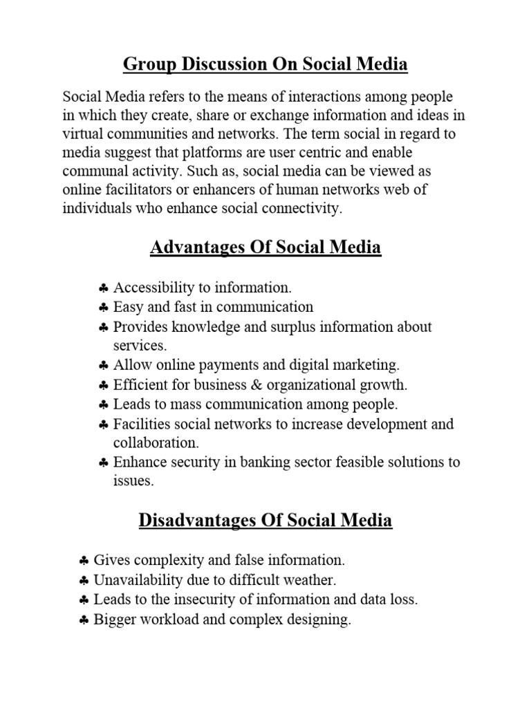 Group Discussion On Social Media (Versha) CCP | PDF