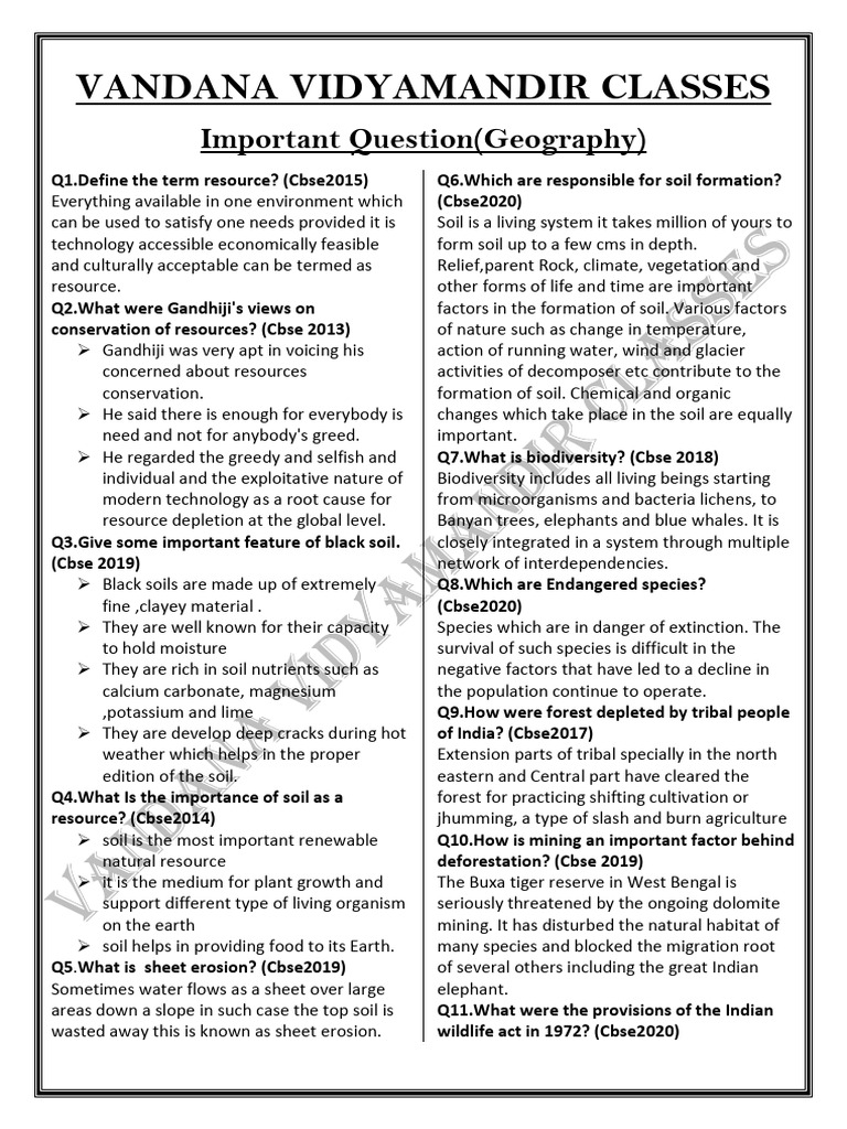 Geogrphy Questions | Download Free PDF | Rock (Geology) | Water