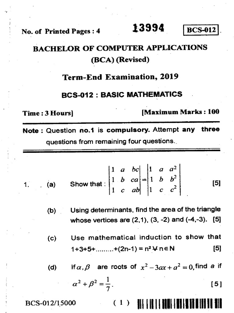 BCS 012b | PDF | Mathematical Objects | Mathematical Analysis