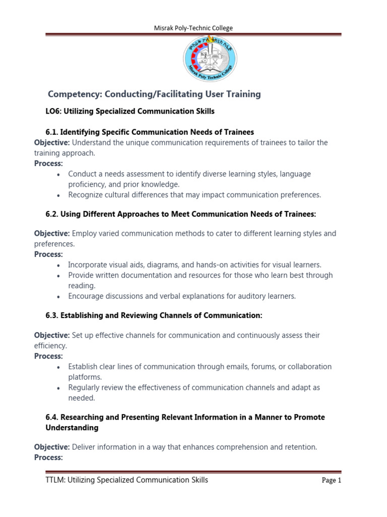 LO6 Utilizing Specialized Communication Skills | PDF | Communication ...