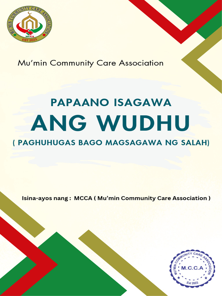 Papaano Isagawa Ang Wudhu (Ablution) Tagalog | PDF