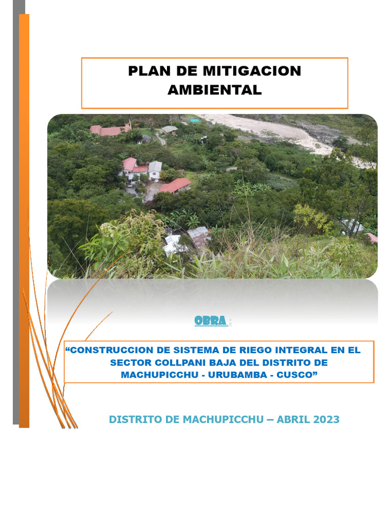 plan de mitigacion ambiental collpani baja | PDF | Agricultura | Machu Picchu