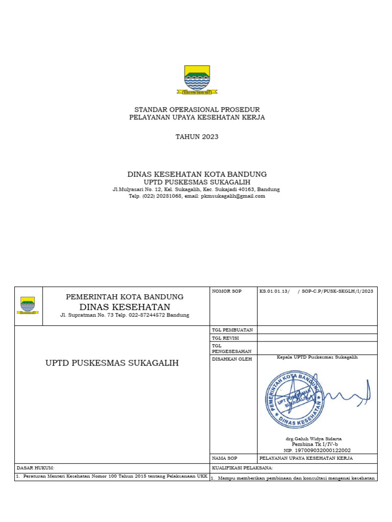 Sop Pelayanan Ukk | PDF