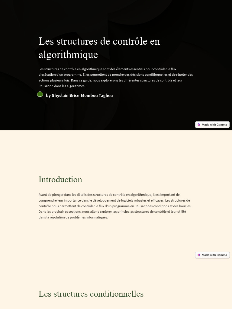 Les Structures de Controle en Algorithmique | PDF | Structure de contrôle | Ingénierie informatique