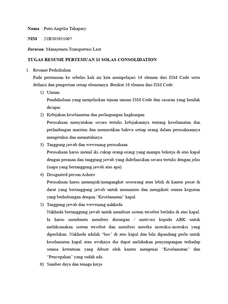 ISM Code dan Keselamatan Kapal | PDF