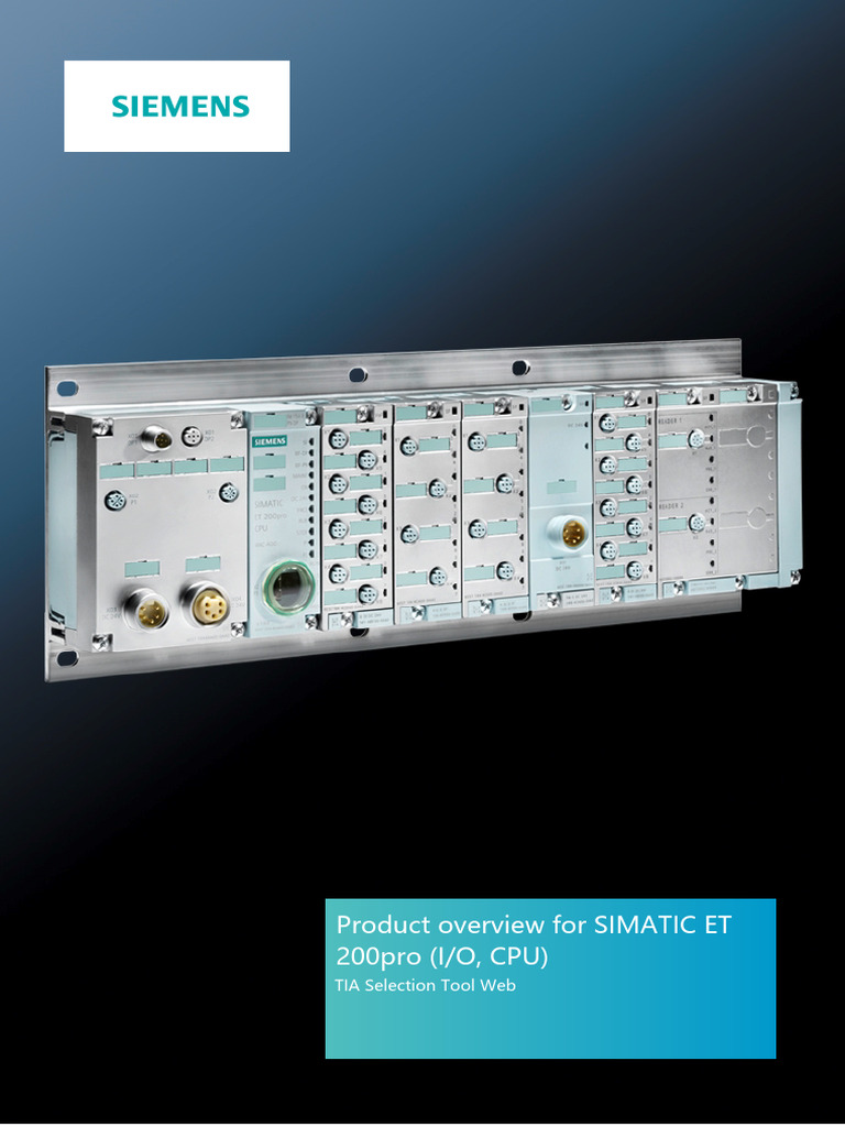 Product Overview For SIMATIC ET 200pro IO CPU | PDF | Electrical ...