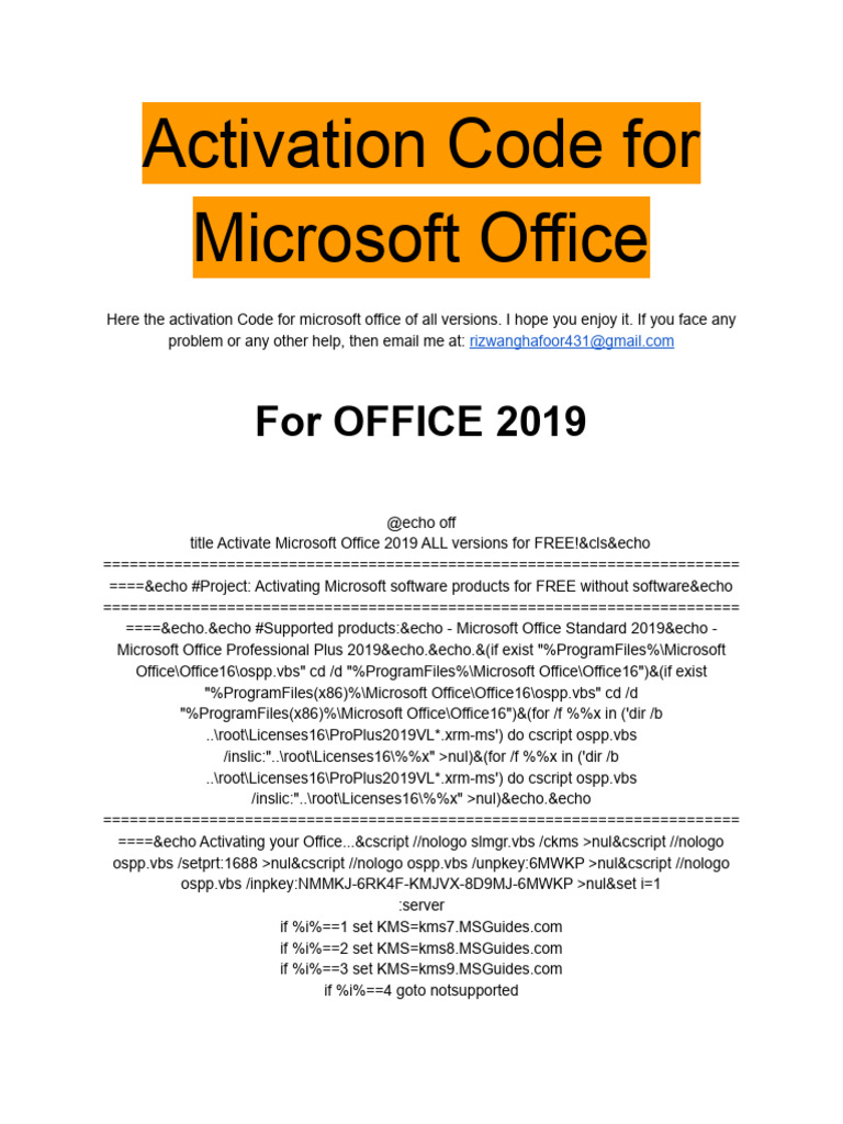 Activate Microsoft Office Without Any Software | Download Free PDF | Microsoft Office | Computing