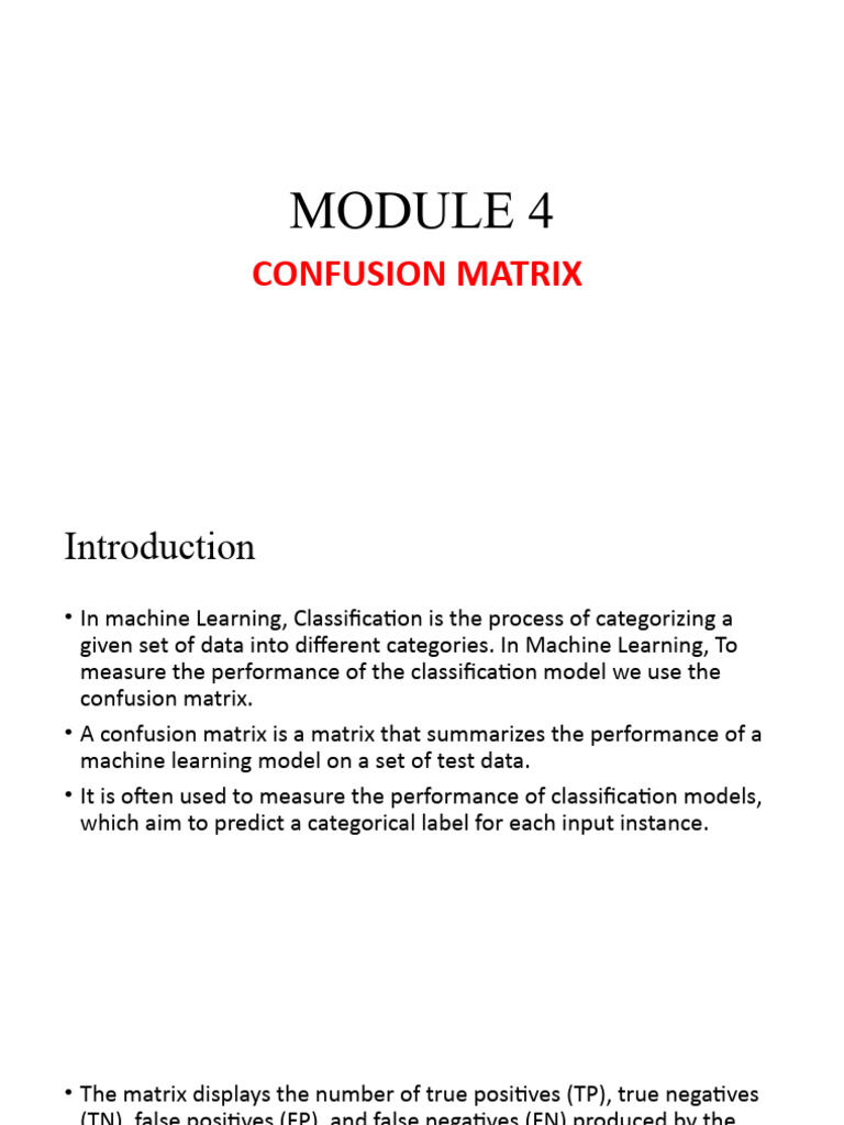 Module 4 - Confusion Matrix-1 | PDF | Accuracy And Precision | Machine ...