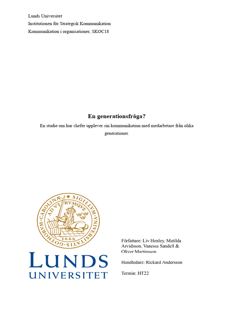 Projektarbete HT-22, Grupp 15 - SKOC18 | PDF