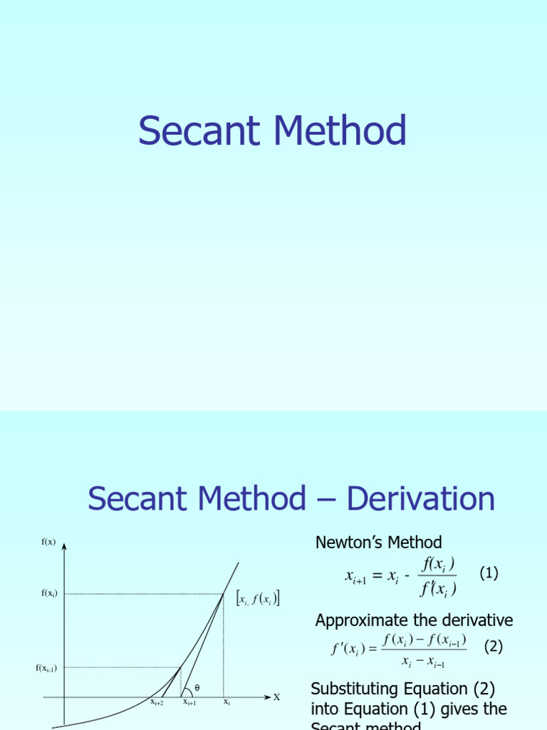 Secant Method2 | PDF | Mathematical Relations | Algorithms