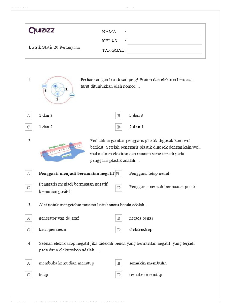 Soal Listrik Statis Kelas 12 | PDF