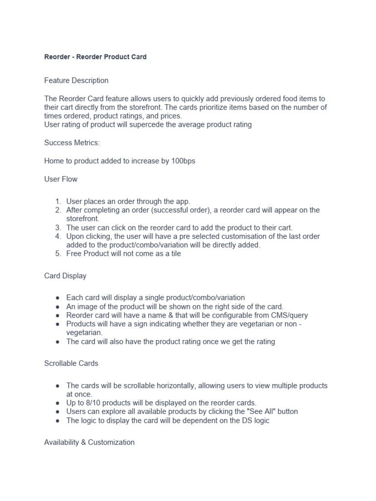 Reorder - Reorder Card | PDF | Menu | Information Technology