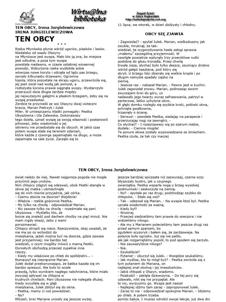 Irena Jurgielewiczowa-Ten Obcy | PDF