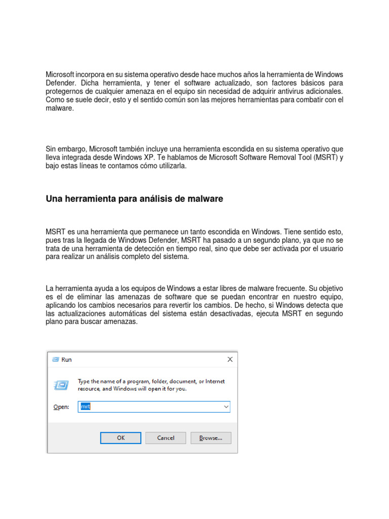 Herramienta de Scaneo para Detectar y Eliminar Malware en Windows | PDF
