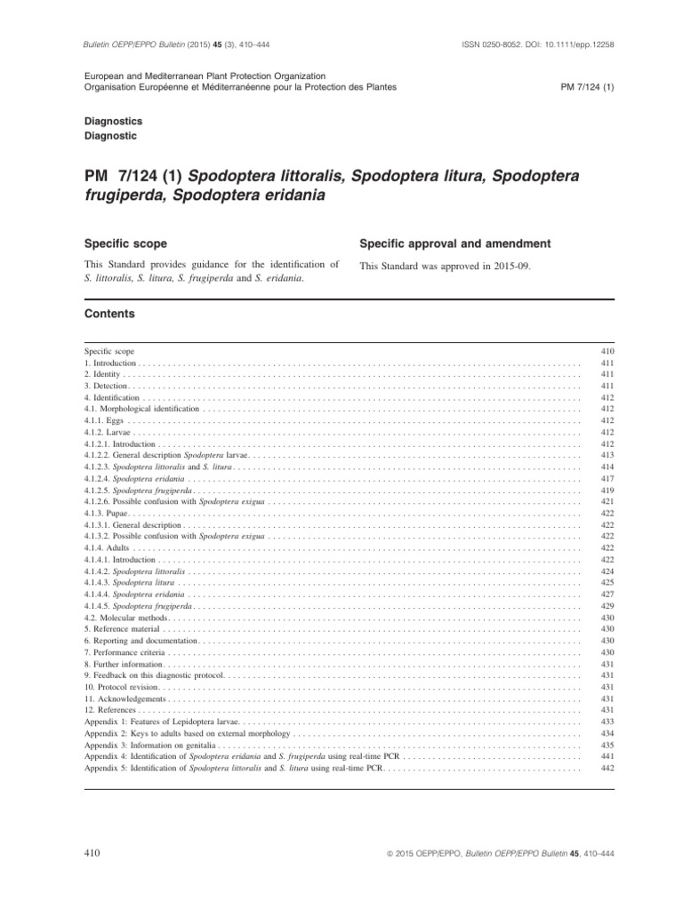 EPPO Bulletin - 2015 - PM 7 124 1 Spodoptera Littoralis Spodoptera Litura Spodoptera Frugiperda ...