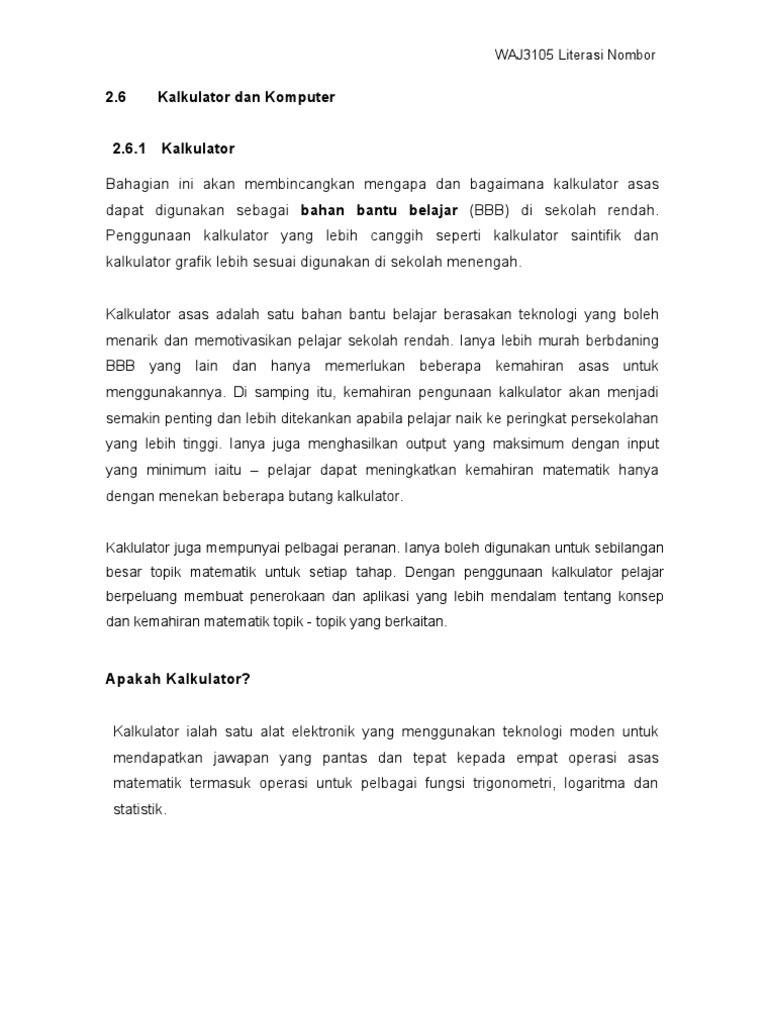 Matematik: Kalkulator & Komputer | PDF