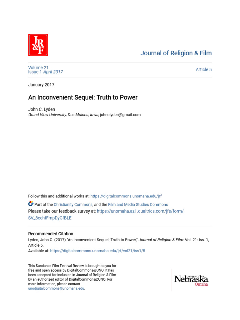 An Inconvenient Sequel - Truth To Power | PDF