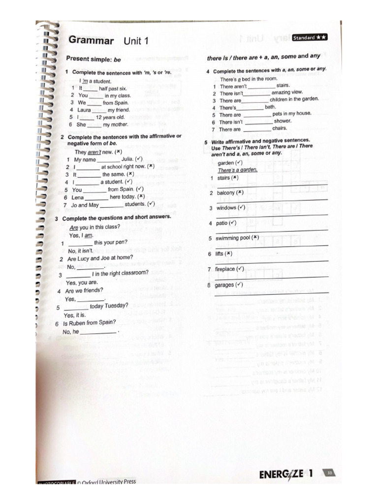Revision Worksheet - Unit 1-1 | PDF