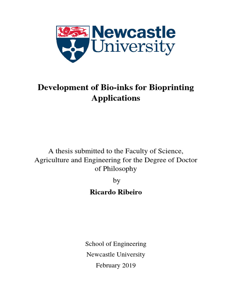 Development of Bio-Inks For Bioprinting Applications | PDF | Life ...