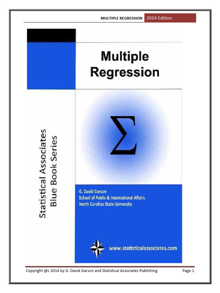2014 Edition: Multiple Regression | PDF | Errors And Residuals | Regression Analysis