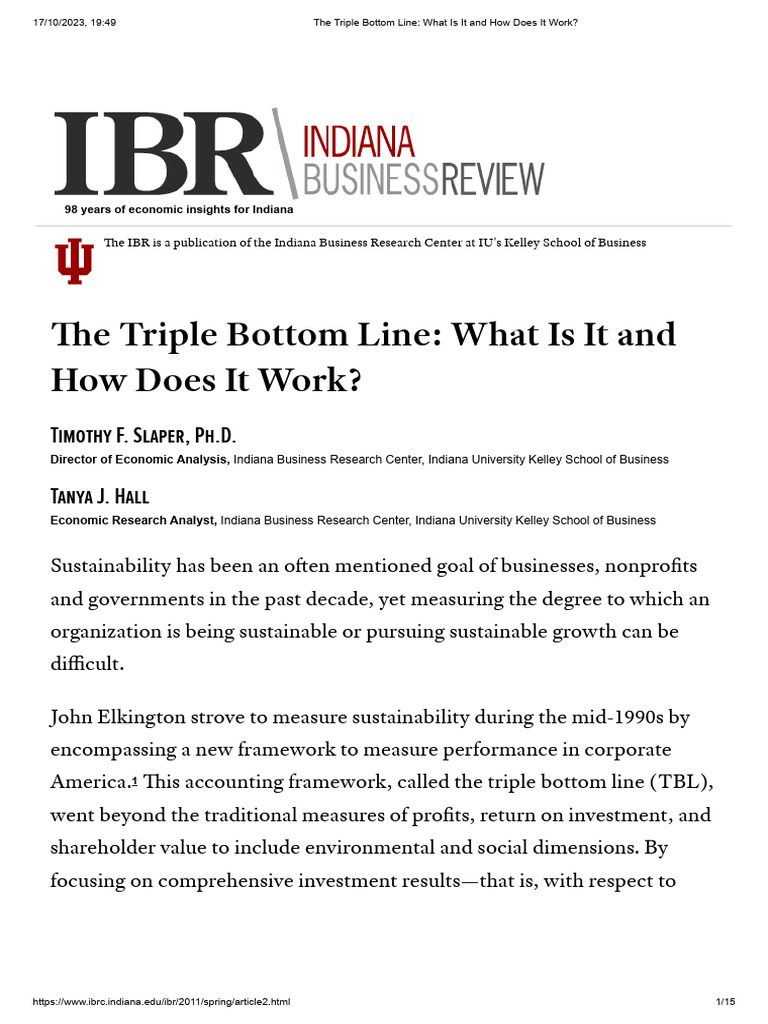 Unidade 03 - The Triple Bottom Line - What Is It and How Does It Work ...
