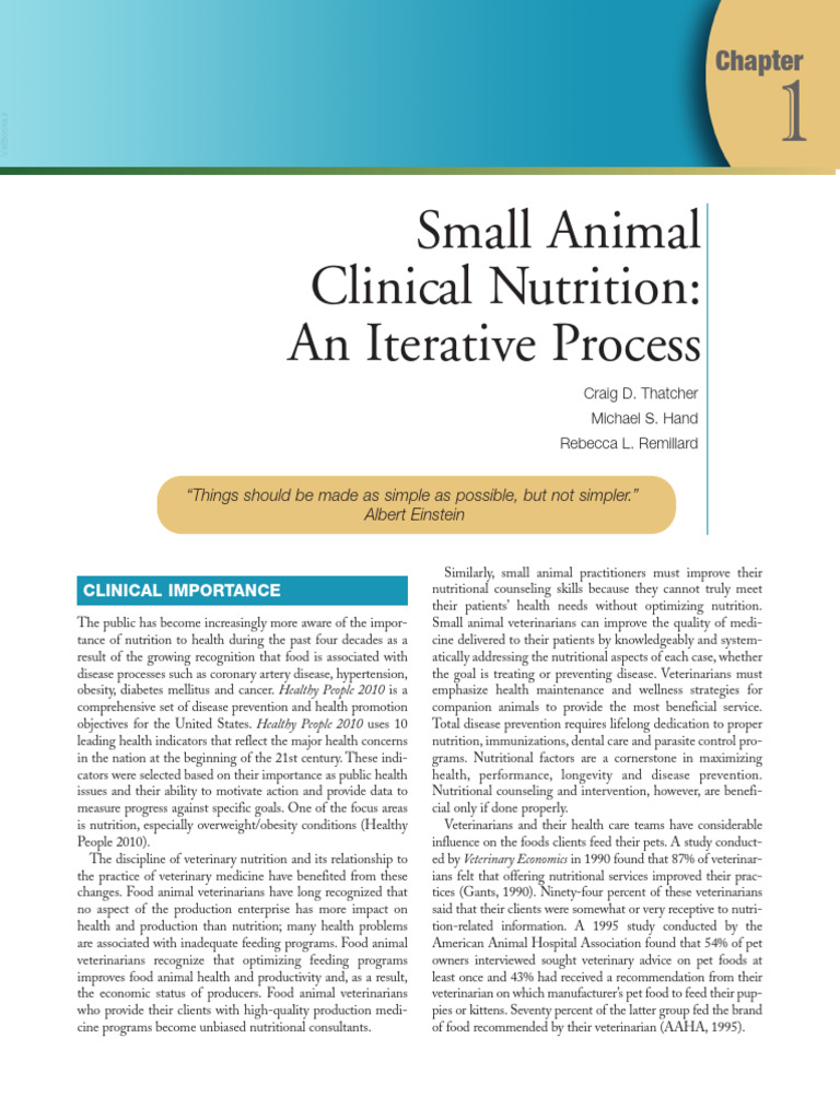 Veterinary Nutrition for Companion Animals | PDF | Malnutrition | Nutrients