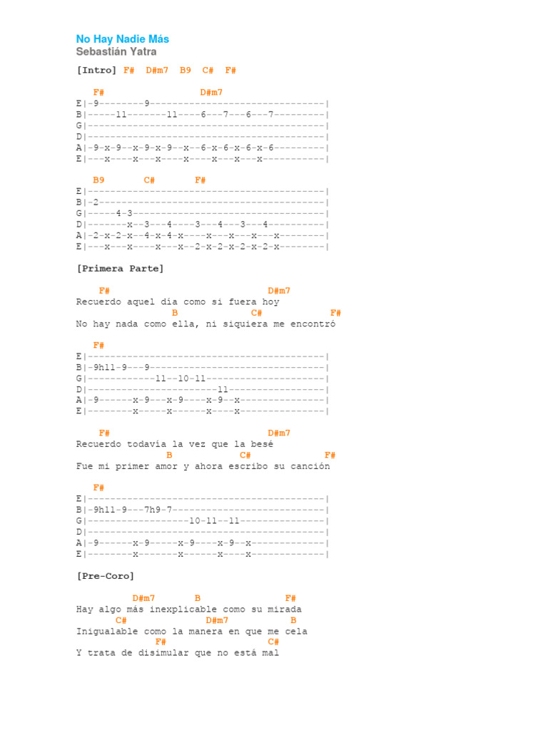 No Hay Nadie Más - Sebastián Yatra | PDF