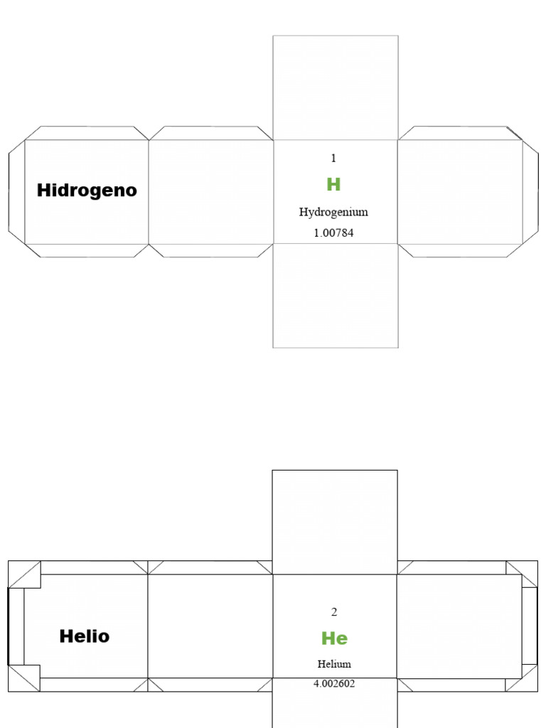 Plantilla de Cubos de Elementos Químicos | PDF | Science & Mathematics