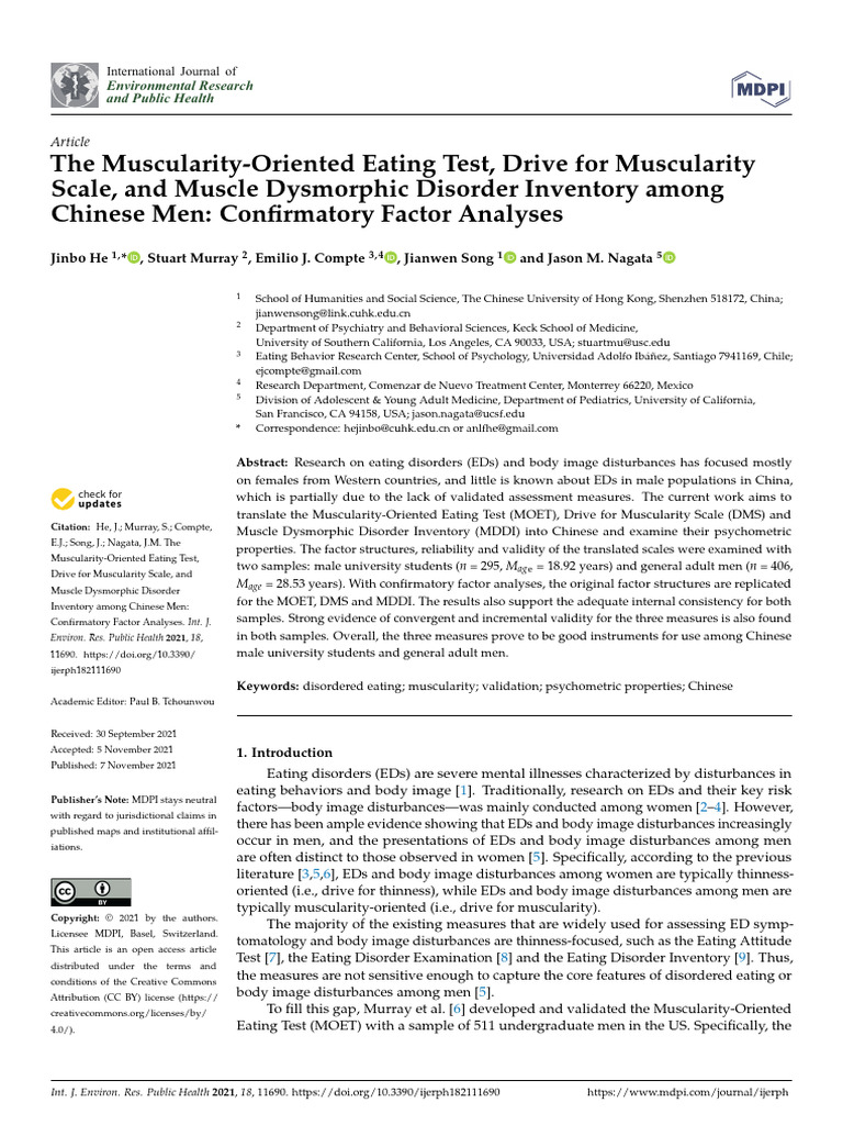 He, 2021 The Muscularity-Oriented Eating Test, Drive For Muscularity ...