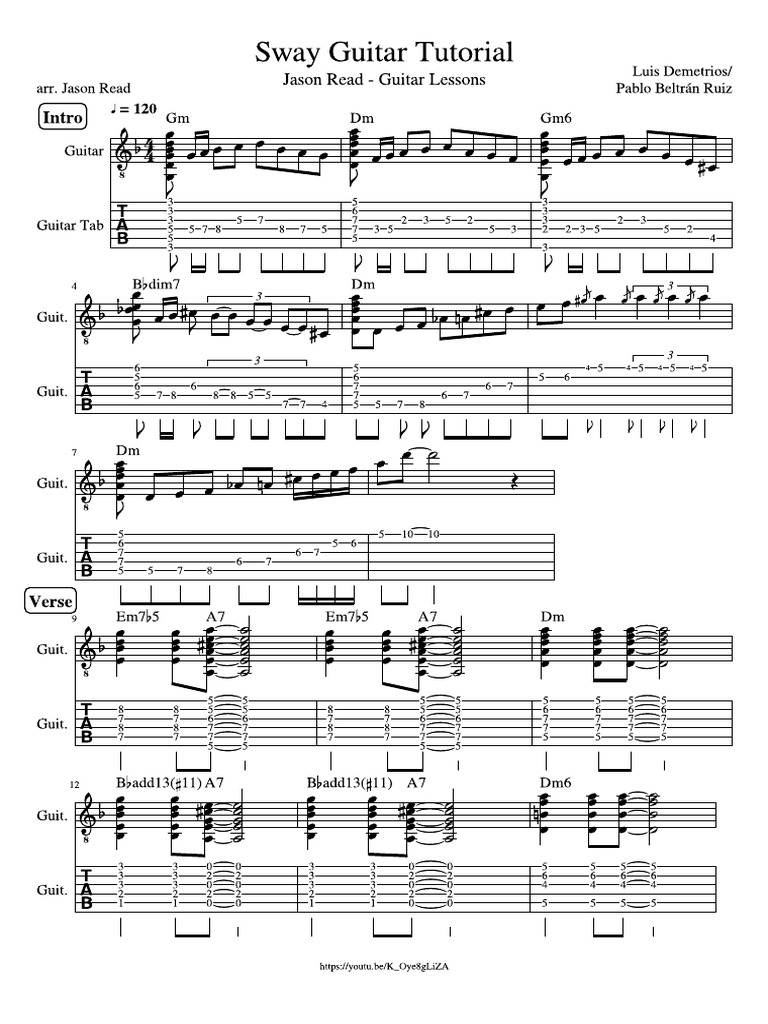 Sway Guitar Tutorial | PDF