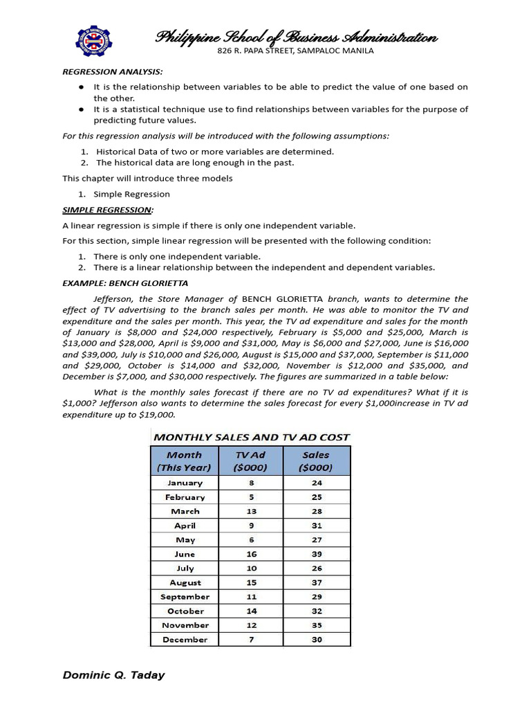 ManSci Notes - Regression Analysis | PDF | Regression Analysis ...