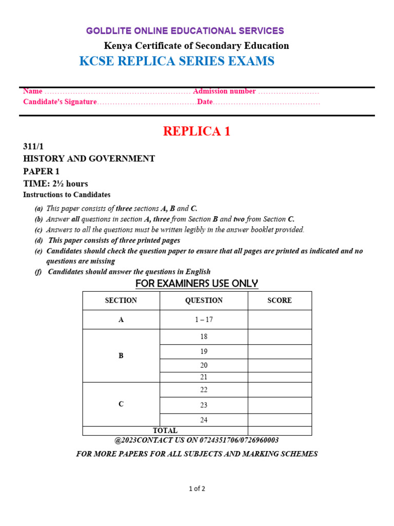 HISTORY REPLICA SERIES | PDF | Kenya | Colonialism