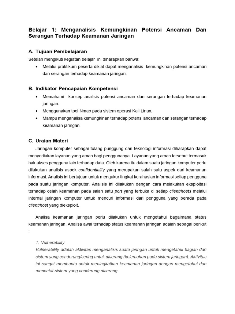 Analisis Ancaman Keamanan Jaringan | PDF