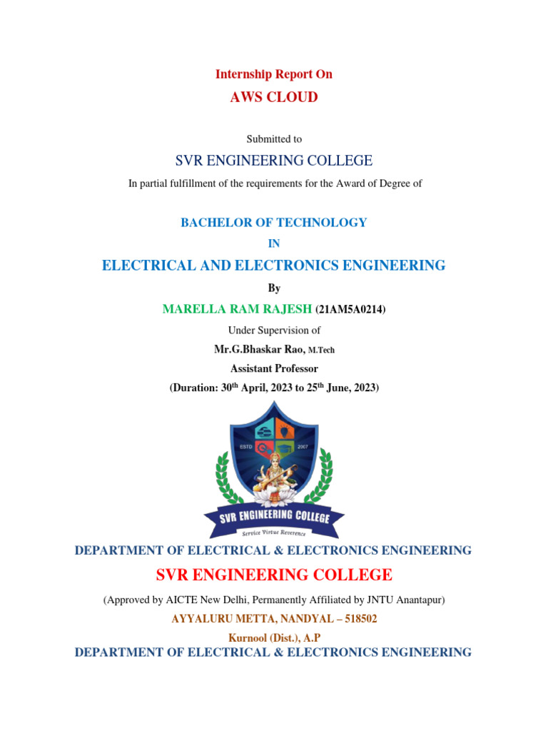 Aws Rajesh Report | Download Free PDF | Cloud Computing | Amazon Web ...