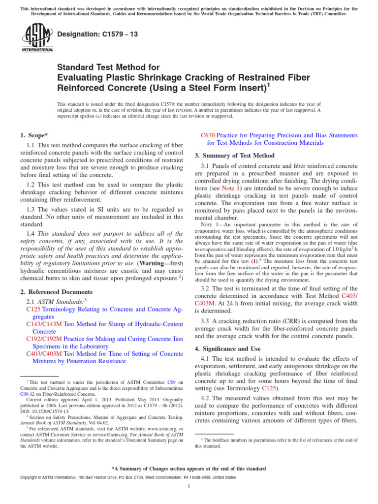 Evaluating Plastic Shrinkage Cracking of Restrained Fiber Reinforced Concrete (Using A Steel ...