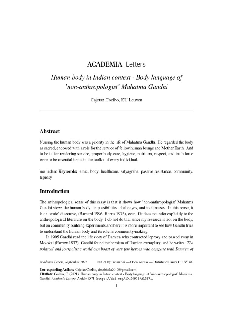 Human Body in Indian Context Body Langua | Download Free PDF | Mahatma ... Human Body in Indian Context Body Langua | Download Free PDF | Mahatma ...