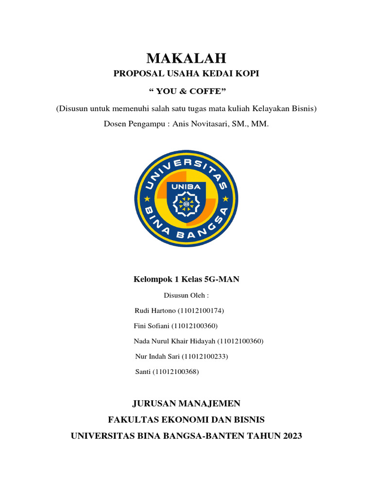 Proposal Usaha Kel.1 | PDF | Bisnis | Seni