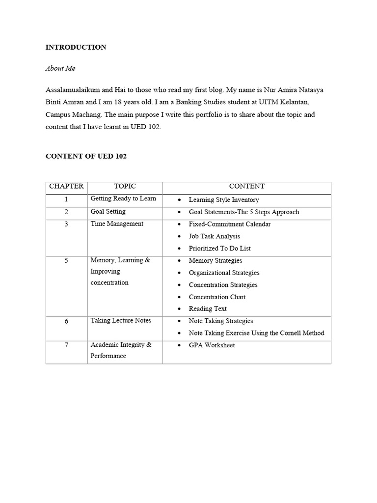 Ued Portfolio | PDF | Learning Styles | Memory