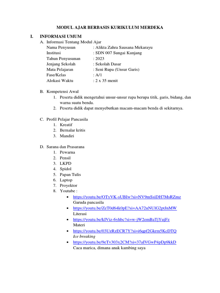 Modul Ajar Seni Rupa Kelas 9 | PDF | Karier & Perkembangan