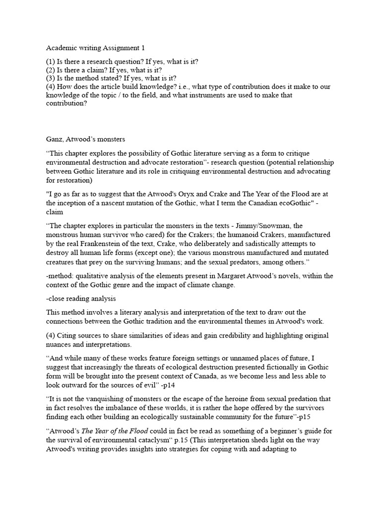 Academic Writing Assignment 1 | PDF | Social Science | Young Adult