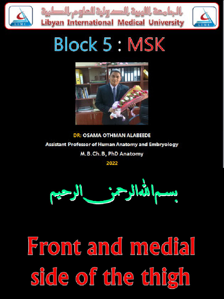 Lect. 2 Front of Thigh DR Osama | PDF