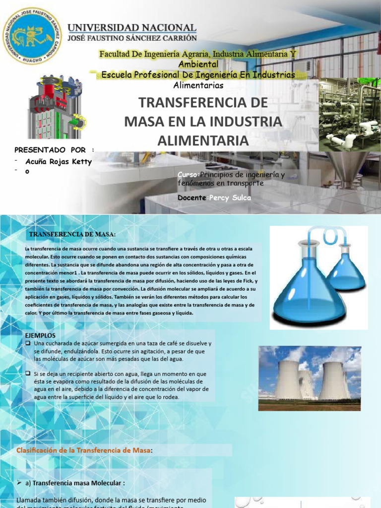 Transferencia de Masa en La Industria Alimentaria J KHV | PDF ...