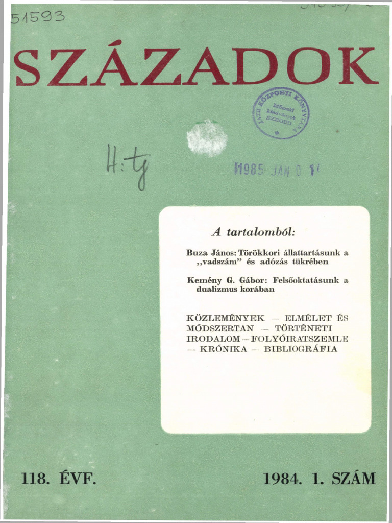 Szazadok 1984 | PDF