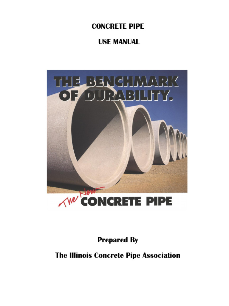 Concrete Pipe Use Manual | PDF | Pipe (Fluid Conveyance) | Sanitary Sewer