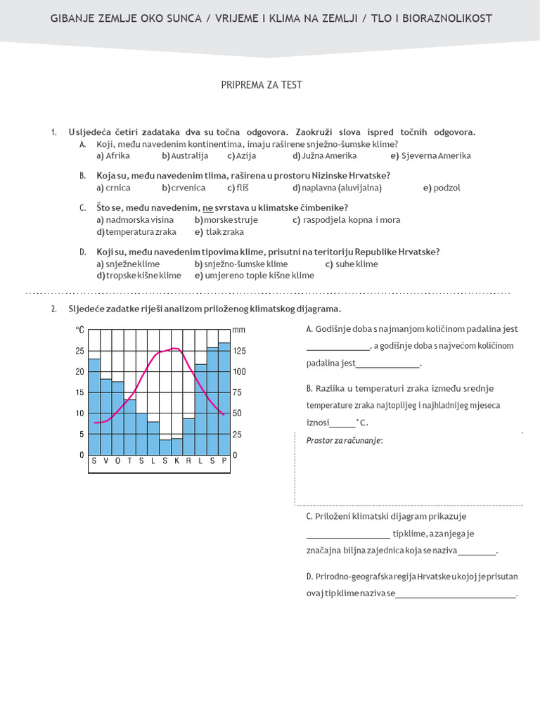 Priprema Za 1. Test - Geografija 6. Razred | PDF